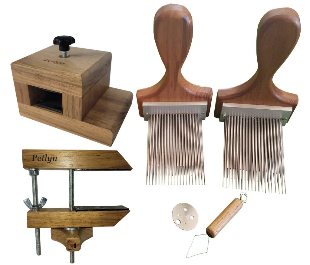 Small Wool Combs 3 Row Ultra Fine Kit - Petlyn Fibre Products